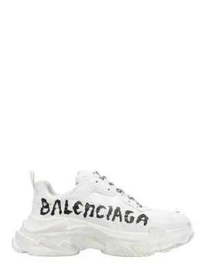 Balenciaga Triple S Graffiti-print Sneakers - White