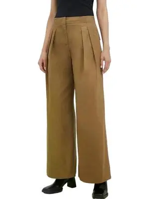 LOVECHILD Pleated-front Wide-leg Trousers - Brown