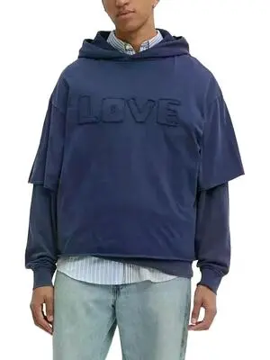 Desigual Love-patches Double-layer Hoodie - Blue