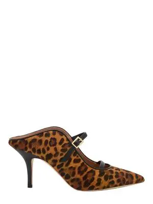 MALONE SOULIERS 70mm Leopard-print Buckle Mules - Brown