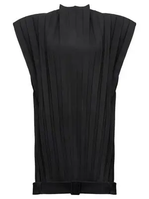 MAISON MARGIELA Pleated Sleeveless Mini Dress - Black