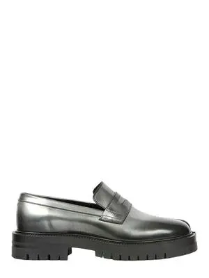 MAISON MARGIELA Tabi Leather Loafers - Silver