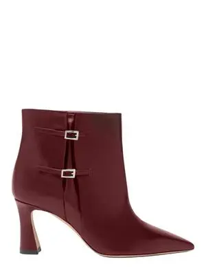 MALONE SOULIERS 70mm Norma Buckle-detail Ankle Boots - Red