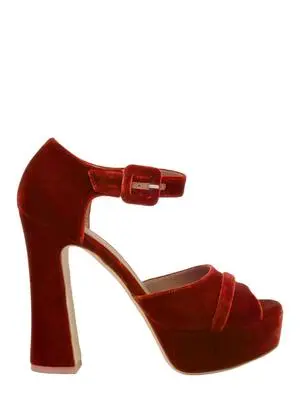 MALONE SOULIERS 125mm Yuri Buckle Platform Heeled Sandals - Orange