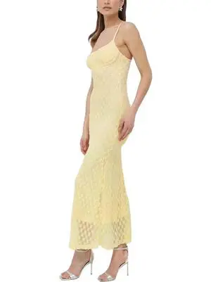 Bardot Floral Lace Maxi Dress - Yellow