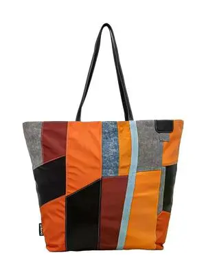 Desigual Patchwork Tote Bag - Orange