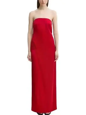 A.L.C. Strapless Satin Maxi Dress - Red