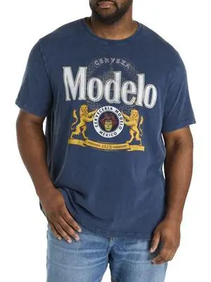 Lucky Brand Big & Tall Modelo Logo Graphic Tee - Dress Blues