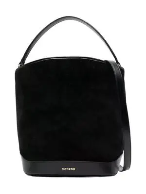 Sandro Suede-leather Bucket Bag - Black