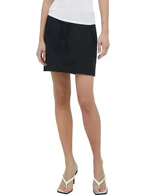 SAMSOE SAMSOE Buttoned-pocket Mini Skirt - Black