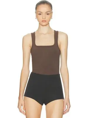 ENTIRE STUDIOS Square Neck Tank Top - Brunette