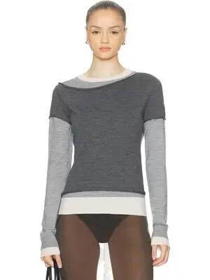 Staud Sera Pullover Sweater - Heather Grey Multi
