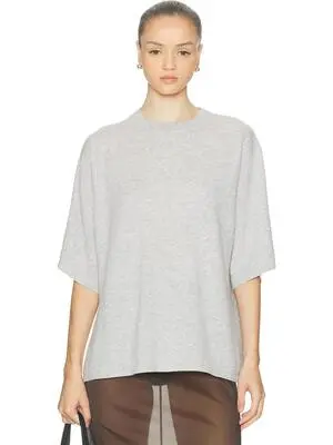 ST. AGNI Cashmere Copain Tee - Grey Marle