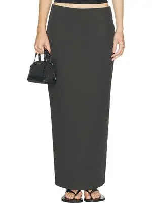 ST. AGNI Minimal Column Skirt - Black Olive