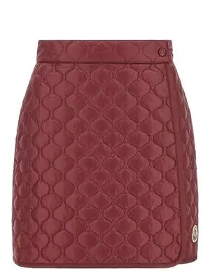 Moncler Square Quilted Miniskirt - Red