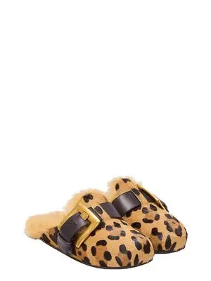 Balmain Anthem Leopard Print Mules - Brown