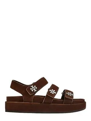 Tory Burch Kira Triple Strap Sandals - Dark Cocoa