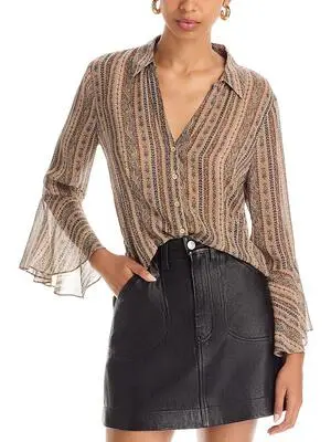 Paige Jasmeet Silk Blouse - Brown Multi