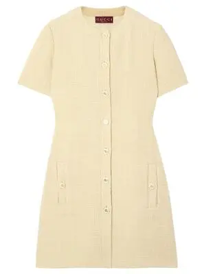 Gucci Wool-blend Tweed Mini Dress - Cream