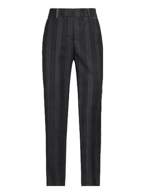 Peserico Tapered Tartan Wool Pants - Blue