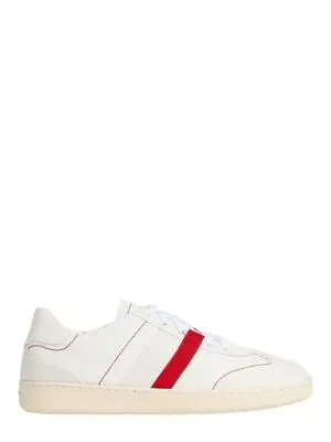 FERRAGAMO Garda Perforated Leather And Suede Sneakers - Off-white