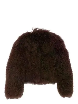 SALVATORE SANTORO Sheepskin Curly-pile Jacket - Brown