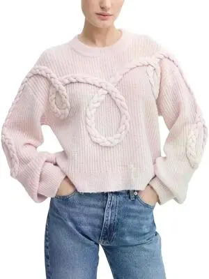 Munthe Braided-detail Sweater - Pink