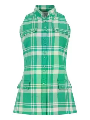 Rosie Assoulin Plaid Sleeveless Vest - Green