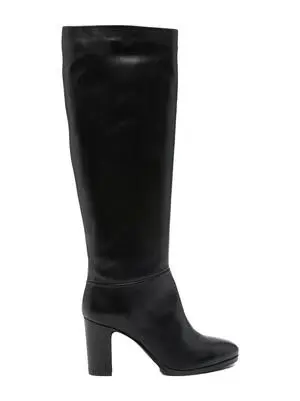 JULIE DEE 80mm Block-heel Calf-leather Boots - Black