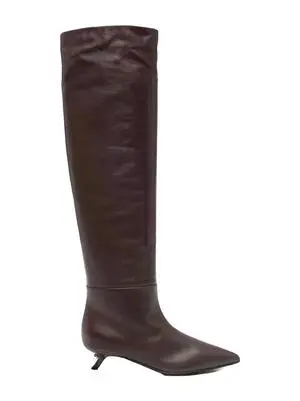 ALEVI MILANO 35mm Leather Knee-high Boots - Red
