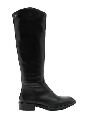 JULIE DEE Knee-high Leather Boots - Black