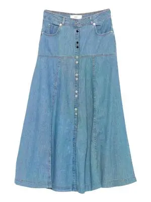 Ba&sh Laddie Denim Midi Skirt Blue