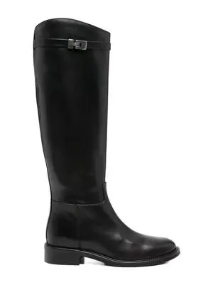 JULIE DEE 30mm Buckle-fastening Leather Boots - Black