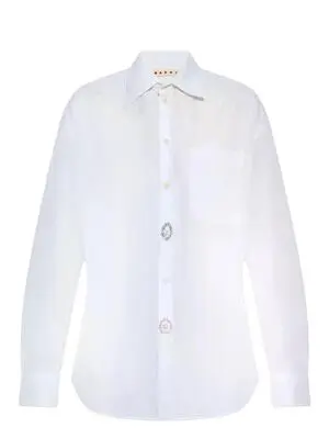 Marni Embroidered Cotton Shirt - White