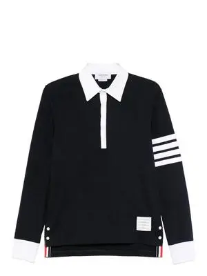 Thom Browne 4-bar Jersey Polo Shirt - Blue