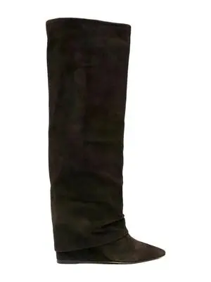 THE SELLER 90mm Slouchy Wedge Boots - Brown