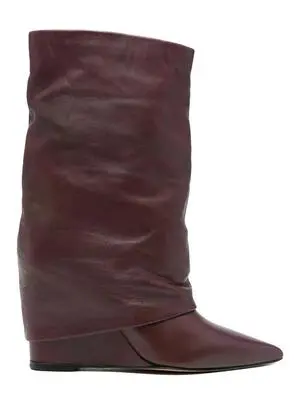 THE SELLER 90mm Slouchy Calf-leather Boots - Red