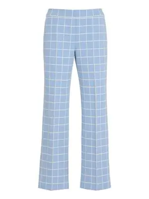 HIGH SPORT Louis Windowpane Cotton-blend Knit Cropped Pants - Blue