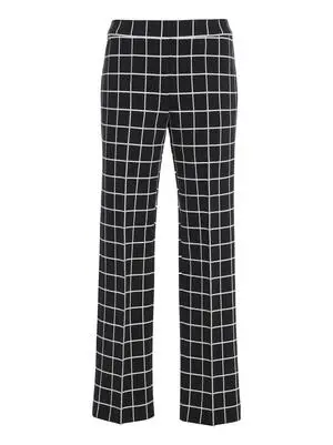 HIGH SPORT Louis Windowpane Cotton-blend Knit Cropped Pants - Dark Grey