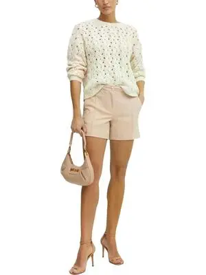 Guess Cable-knit Eyelet Sweater - Neutrals