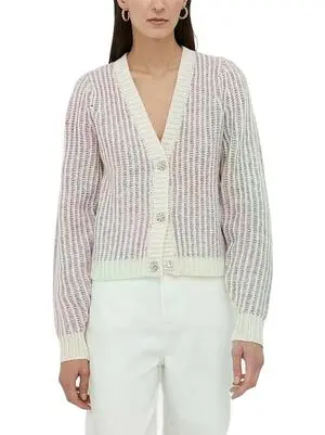 BRUUNS BAZAAR Ribbed Knit Cardigan With Jewel Buttons