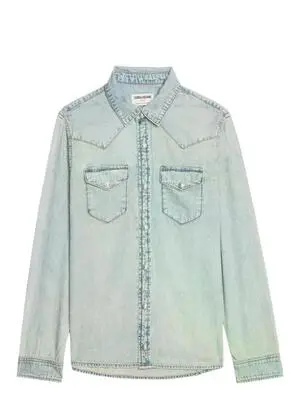 Zadig&Voltaire Stud-embellished Denim Shirt - Blue