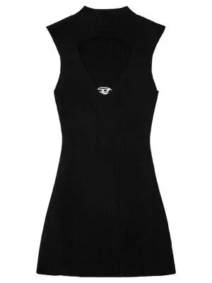 DIESEL Keyhole-neck Ribbed Mini Dress - Black