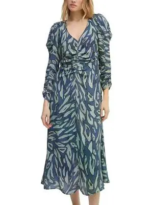 HOSS INTROPIA Abstract-print Midi Dress - Blue