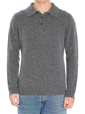 ROBERTO COLLINA Cashmere Blend Polo Shirt - Grey