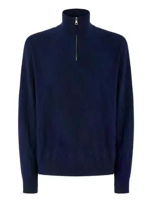 Missoni Herringbone Half-zip Sweater - Blue