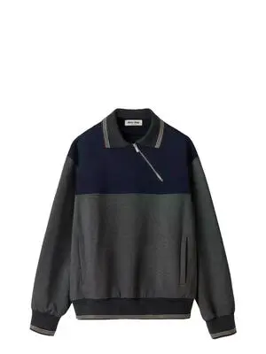 Miu Miu Polo-neck Zipped Sweatshirt - Grey