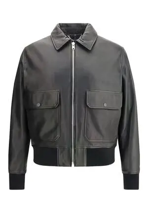 Belstaff Leather Zip-up Jacket - Black