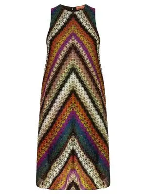 Missoni Zigzag-pattern Sleeveless Mini Dress - Orange