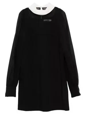 Dorothee Schumacher Collar-detail Mini Dress - Black